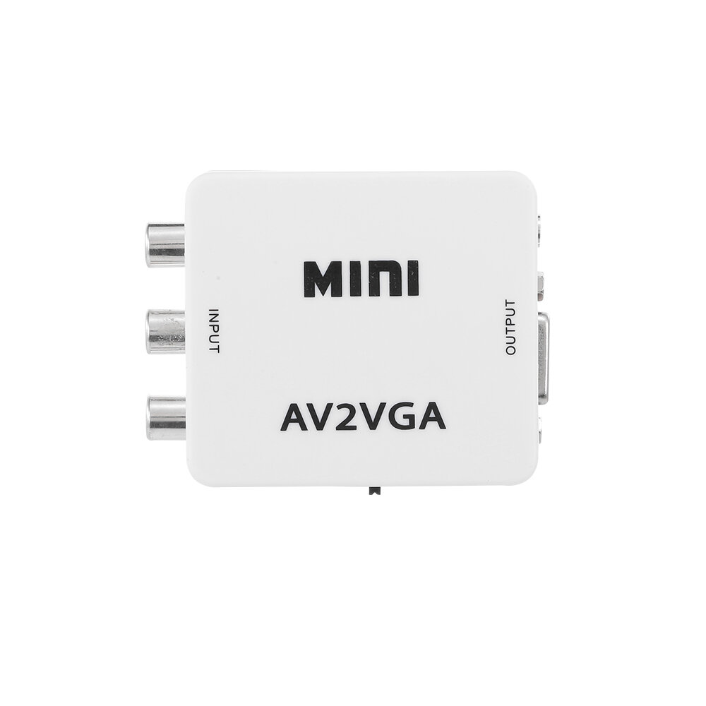 Адаптер AV в VGA, конвертер 1080P HD Mini VGA, корпус ABS, видеоконвертер для компьютера STB, совместимый с монитором HDTV, проектором