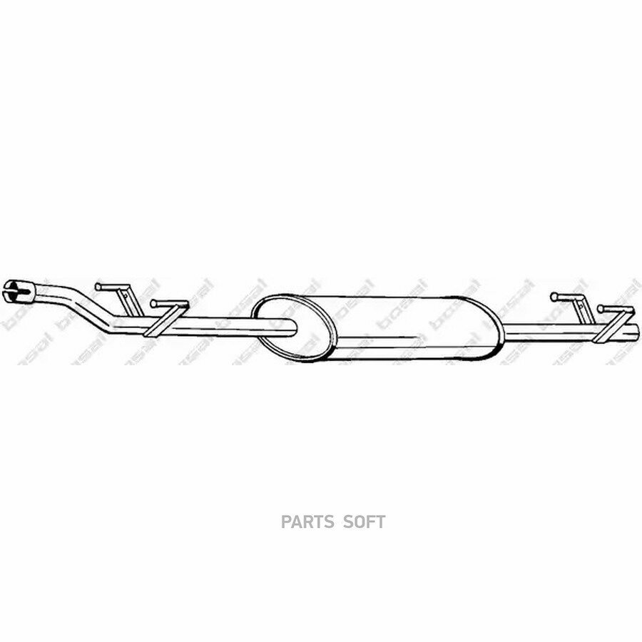 Глушитель MERCEDES Sprinter (00-) средняя часть BOSAL от официального дистрибьютора, BOSAL, артикул 288231