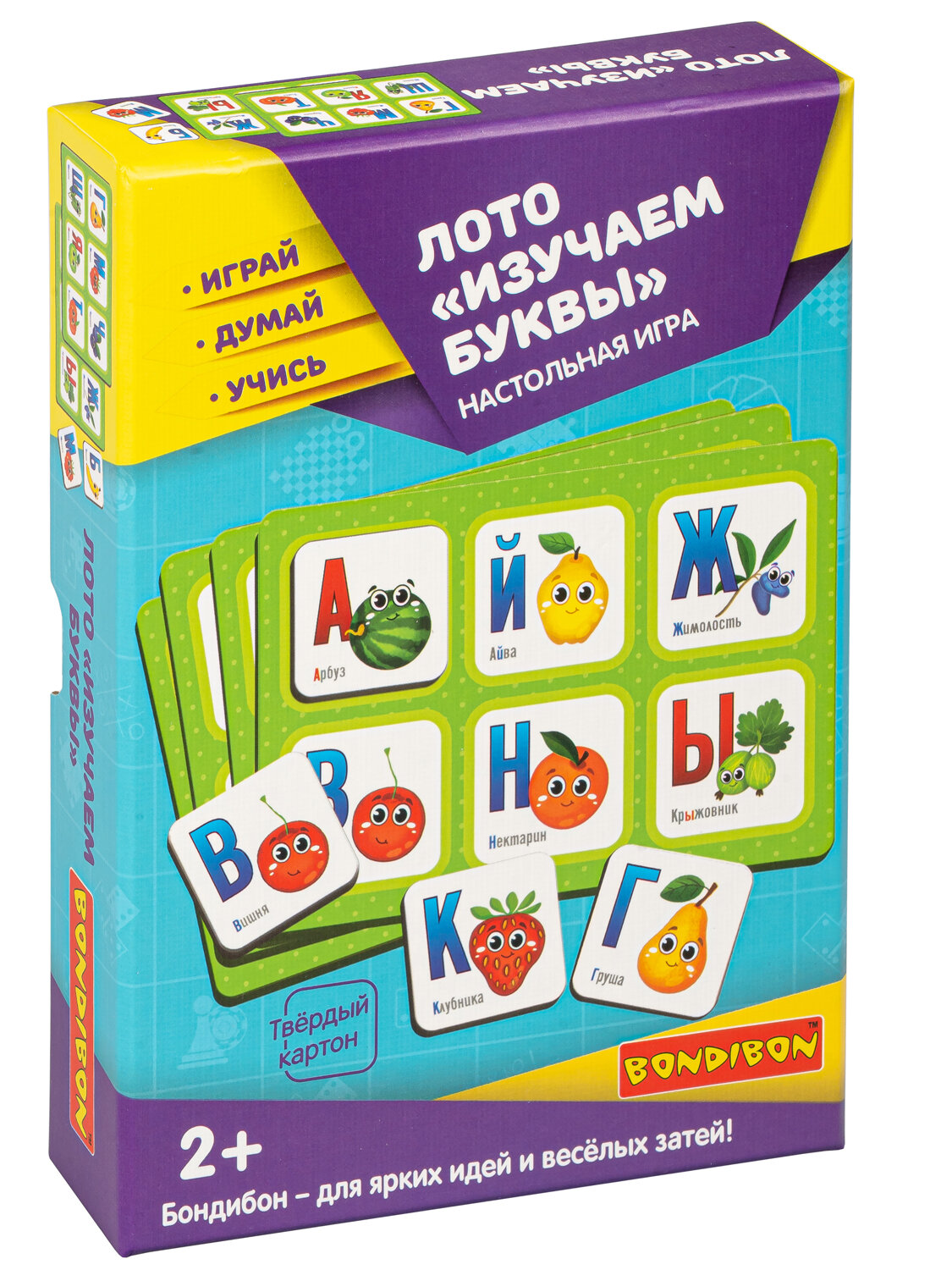 Настольная игра лото "изучаем буквы" Играй Думай Учись Bondibon