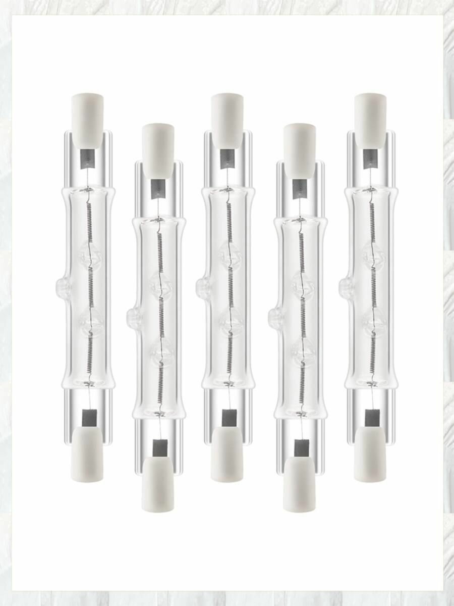 5 шт R7S 118 мм 300 Вт 230 В, Галогенная линейная лампочка, галогенная лампа с регулируемой яркостью совместим ландшафтного освещения строительных работ