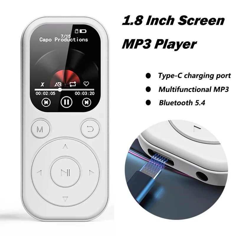 Портативный MP3-плеер Bluetooth 5.4 black no card