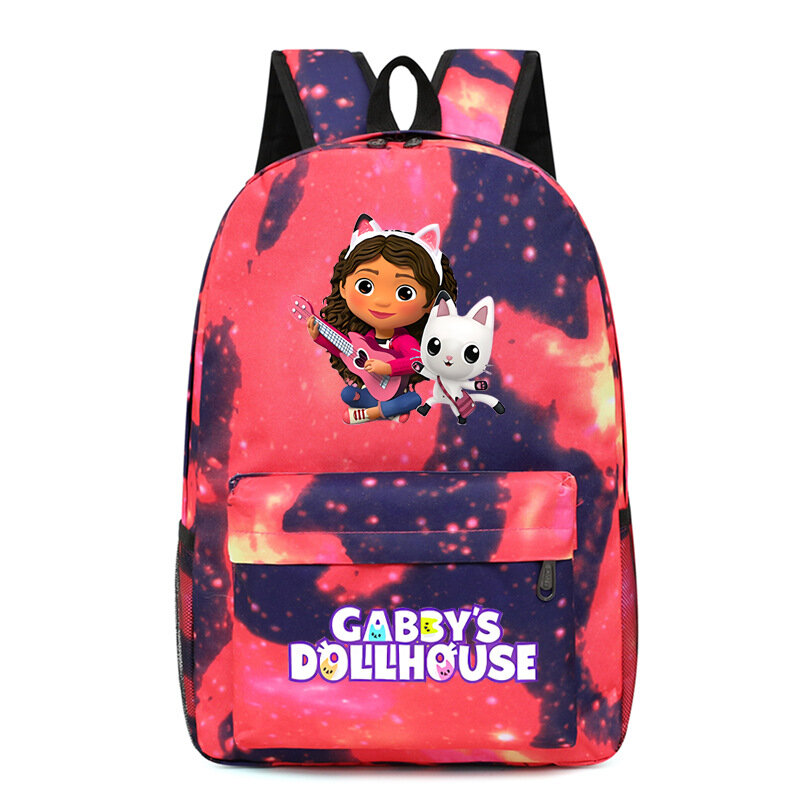 Периферийный рюкзак Gaby's Dollhouse с мультяшной анимацией и принтом, повседневная школьная сумка для школьников 11