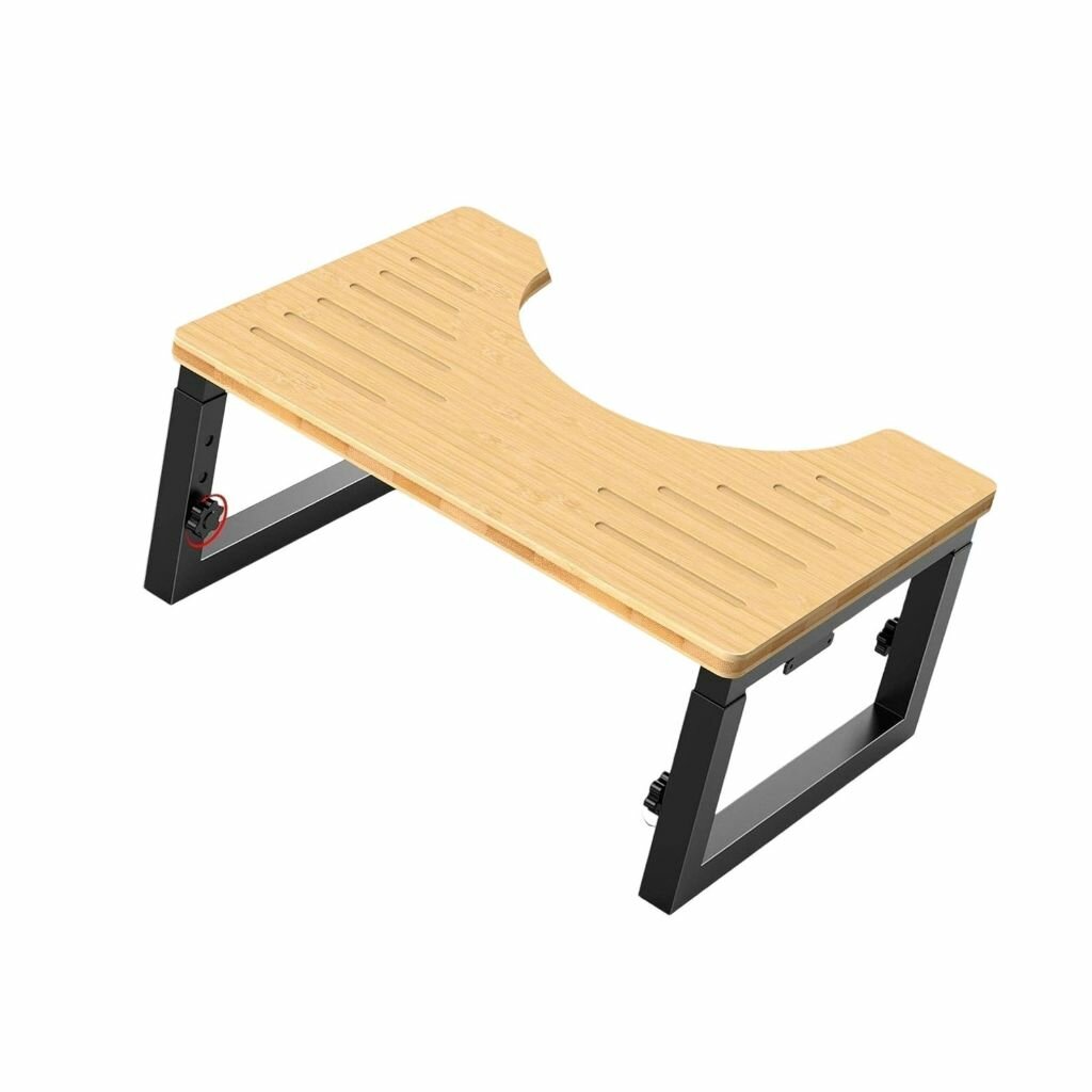 1 переносной регулируемый складной табурет для туалета в ванной комнате-цвет дерева