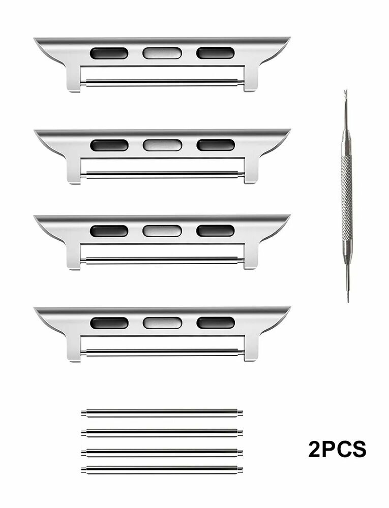 Коннекторы для ремешка часов из нержавеющей стали, комплект адаптеров совместимых с Apple Watch 42мм 44мм 45мм