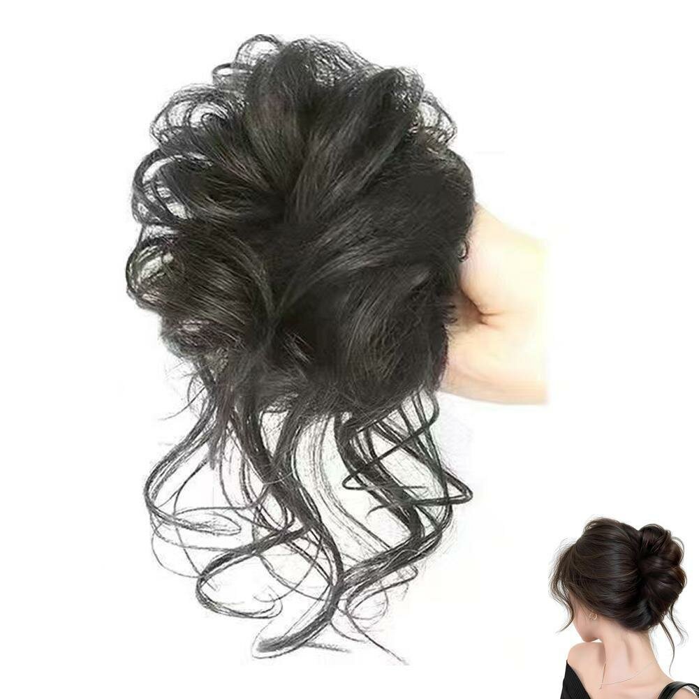 Кудрявый пучок вьющихся волос Tousled Updo Эластичная лента для волос Scrunchie