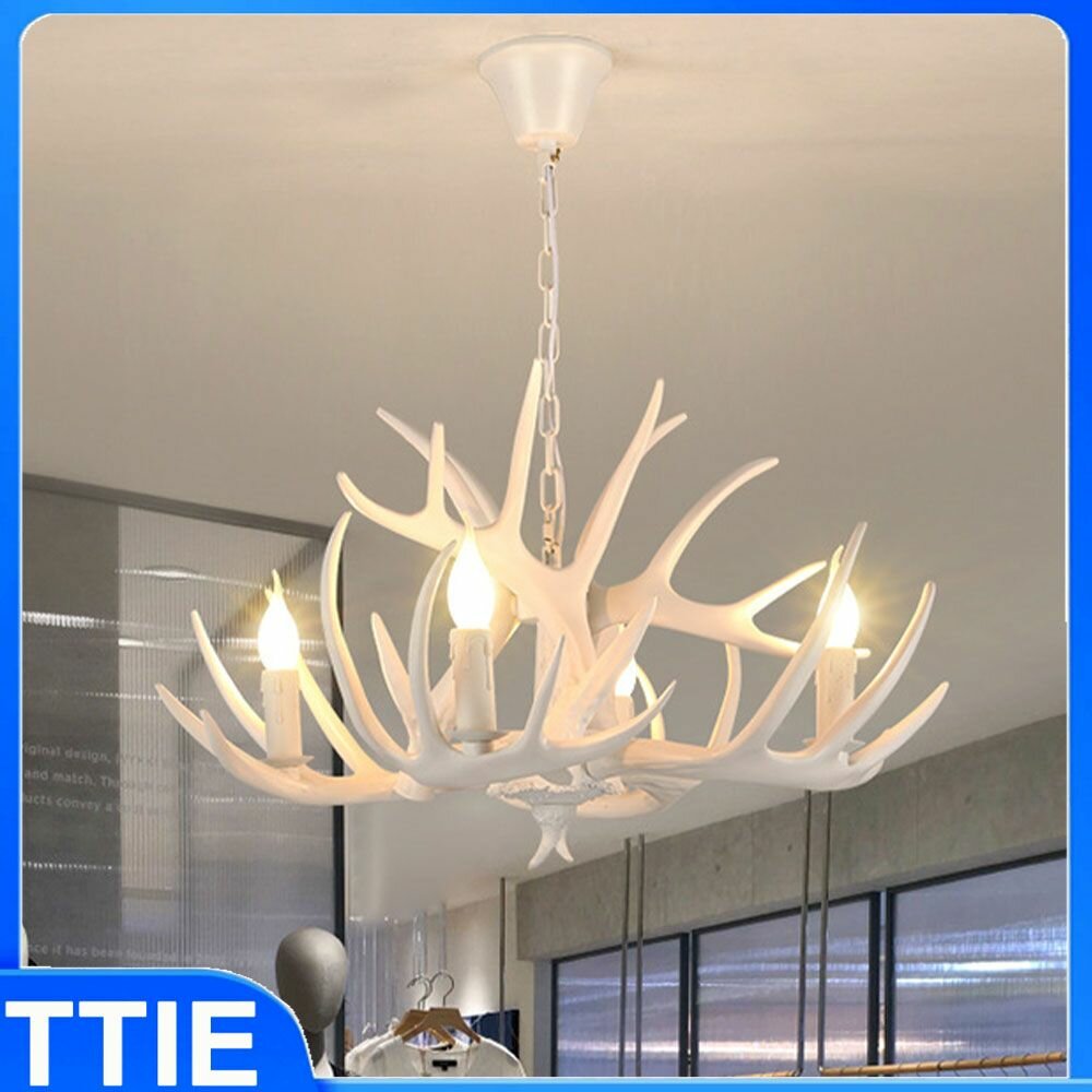 Потолочный светильник-люстра "Оленьи рога", белый, E14,28Вт