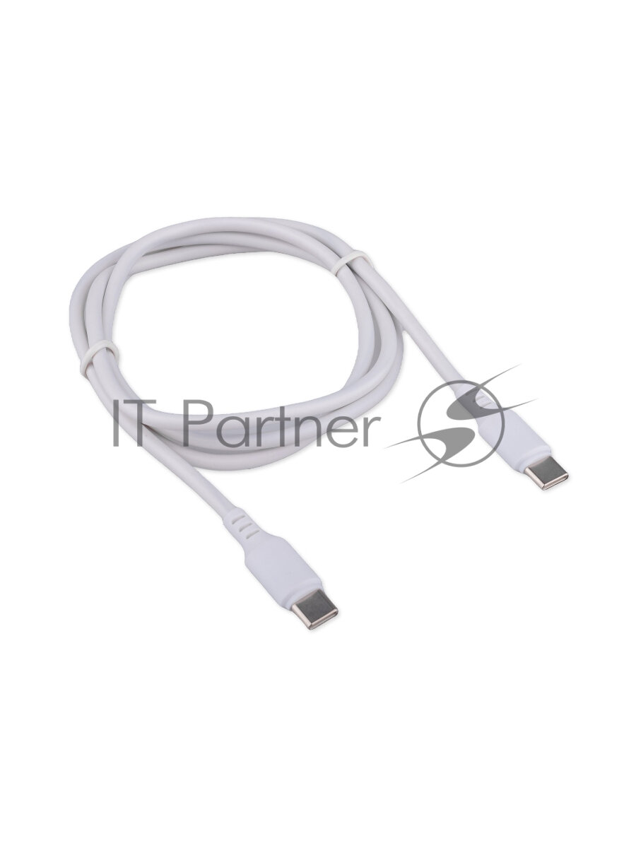 Кабель USB2.0 Cablexpert CC-USB2-CMCM-100-1M-W, Type-C/Type-C, 5A, 100Вт, PD/QC3.0, медь, 1м, белый, пакет