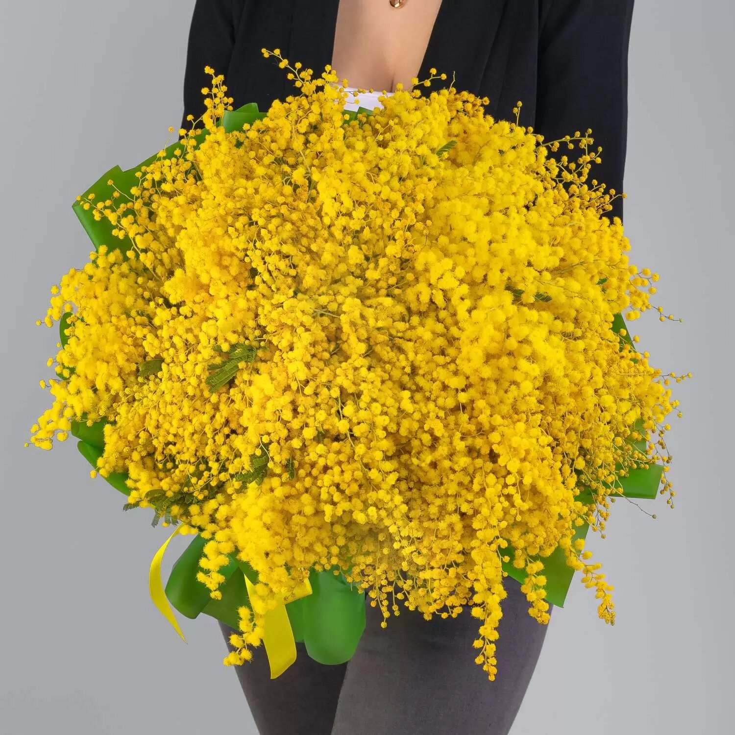 Мимоза/ Букет Мимоз из 39 штук/ Желтая Мимоза/ Цветы к 8 марта/ Доставка цветов по Москве