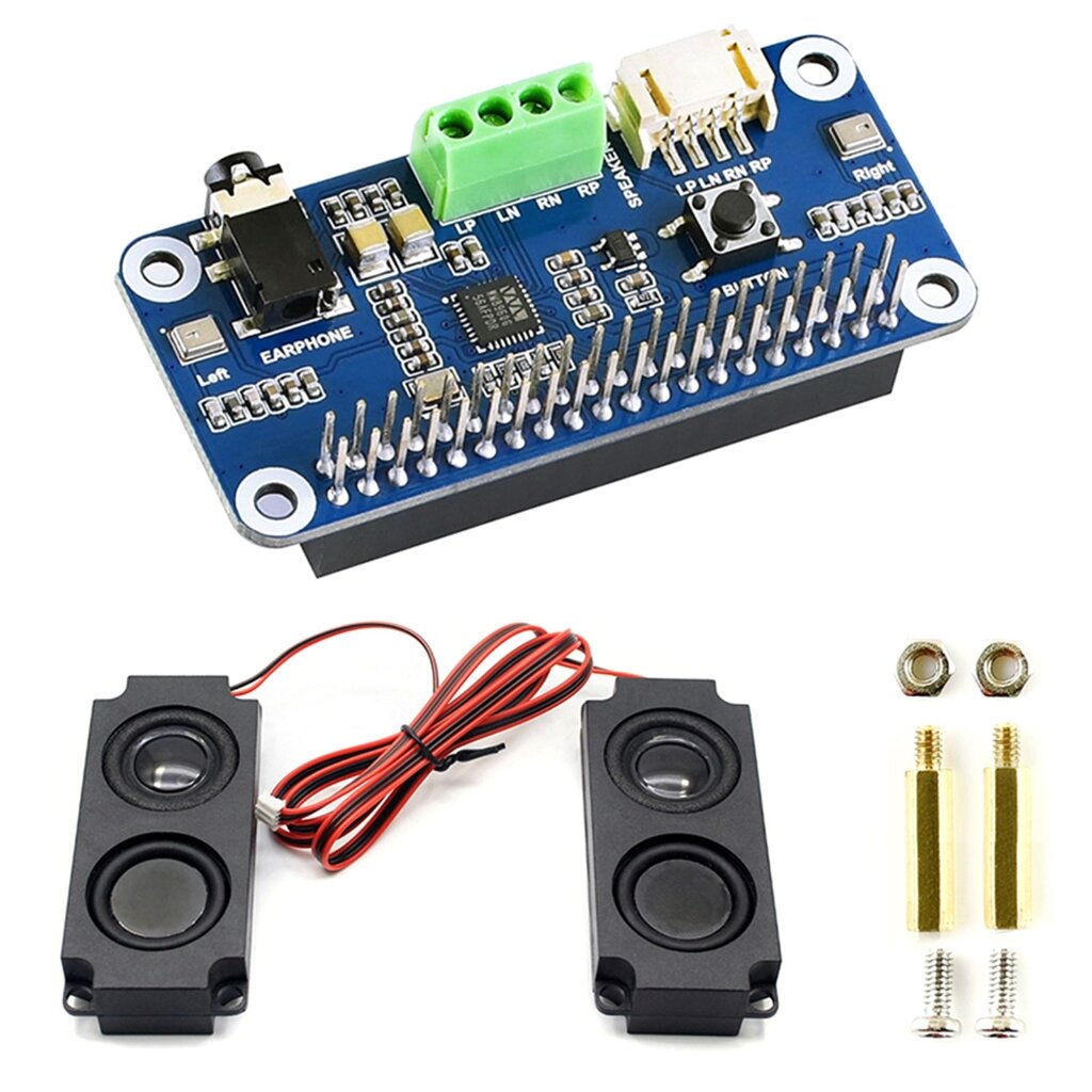 WM8960 Плата расширения аудио Кодек Плата Динамика для RaspberryPi 4 / 3B +/3B