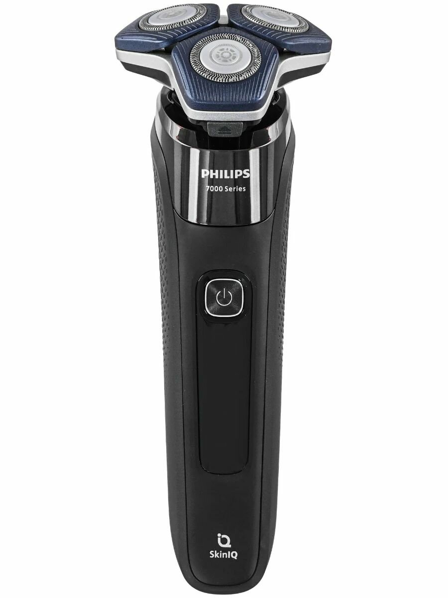 Электробритва роторная Philips S7886/35, для сухого и влажного бритья, с технологией SkinIQ, черная/синяя