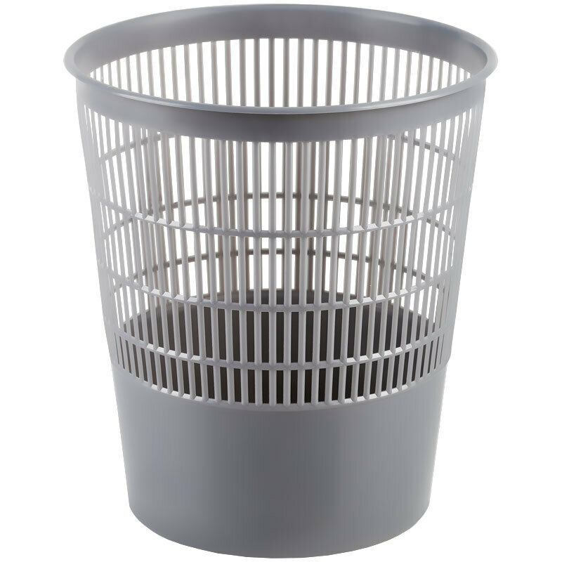 4 шт. Корзина для бумаг СТАММ, 18л, сетчатая, серая