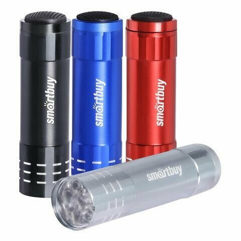 24 шт, Фонарь компактный SMARTBUY 9хLED, ассорти, 3хААА (не в комплекте), SBF-103-B