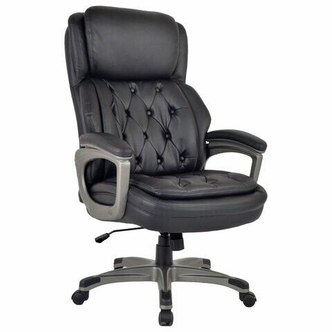 Кресло BRABIX PREMIUM "Regal EX-557", нагрузка до 150 кг, пружинный блок, экокожа, черный, 532945