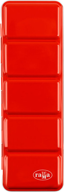 2 шт. Пенал для акварели металлический Гамма, 21 кювета, красный