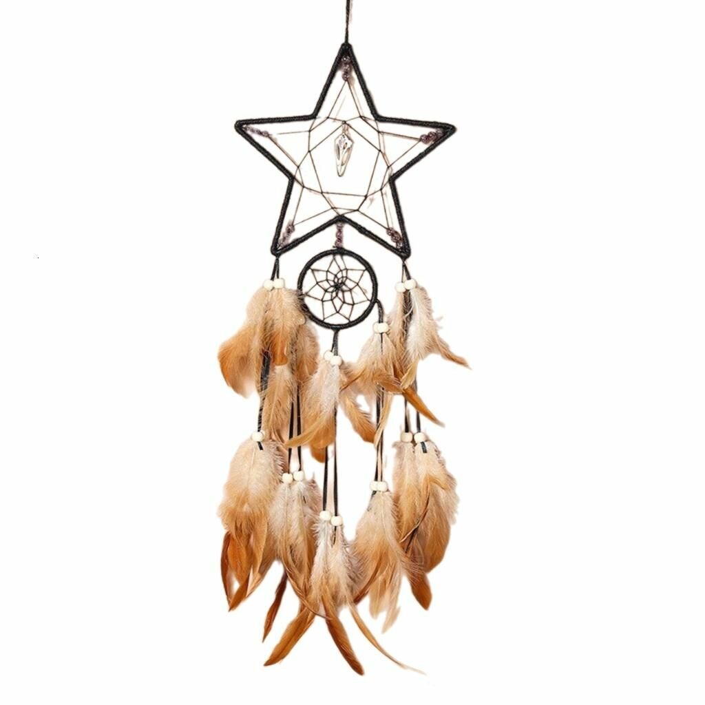 Ручное плетение ловца снов, - черные звезды