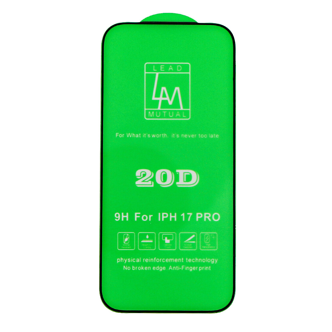 Защитное стекло на iPhone 17 Pro, 20D, прозрачное с черной рамкой, X-CASE
