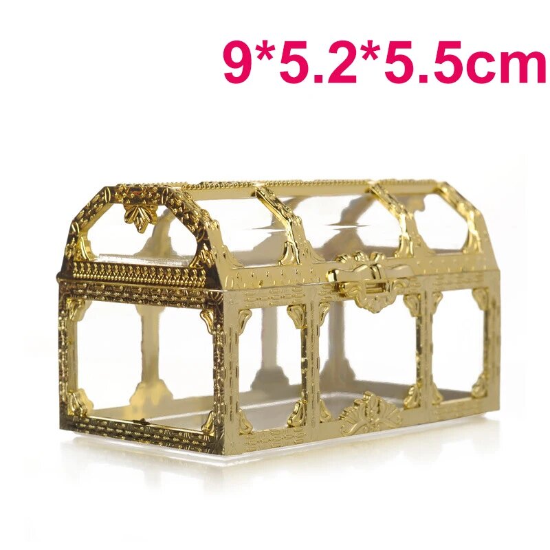 Пластиковая прозрачная шкатулка для украшений Gold Large