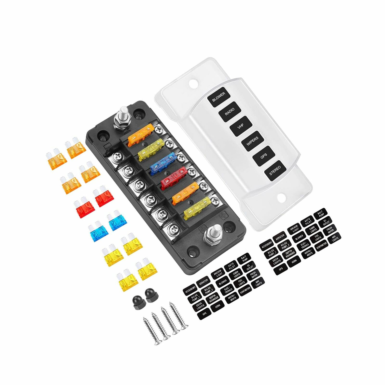 Высокотоковый блок предохранителей с 6 выходами виброустойчивый дизайн для автомобиля