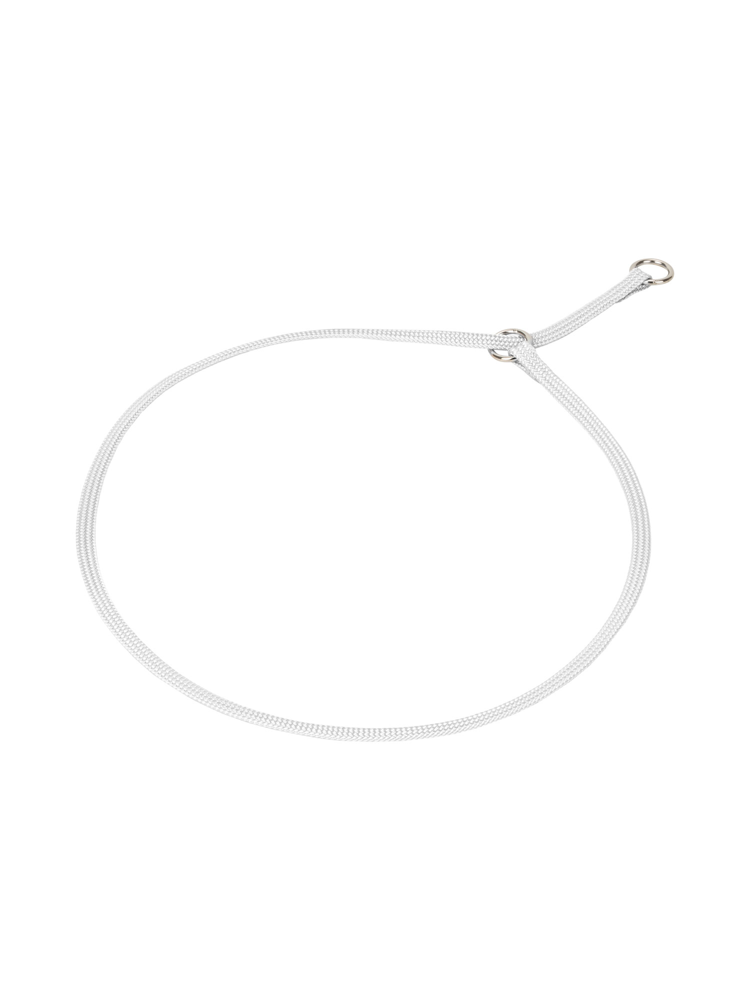 Ошейник удавка для собак ZooOne с 2-я кольцами (лента-чулок) 5 мм, 60 см, белый