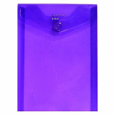 Папка-конверт COMIX с кнопкой, формат А7, толщина 180 мкм, Blaze, фиолетовая A1857 PU