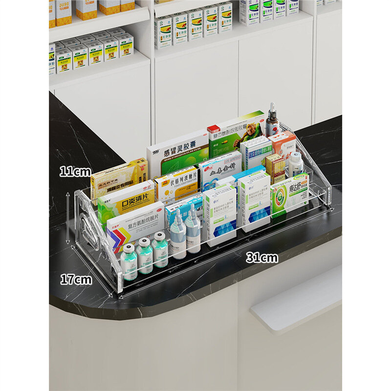 Стеллаж для лекарств, настольный аптечный стеллаж для хранения лекарственных флаконов, аптечный стеллаж для хранения лекарств, полка для аптечного прилавка