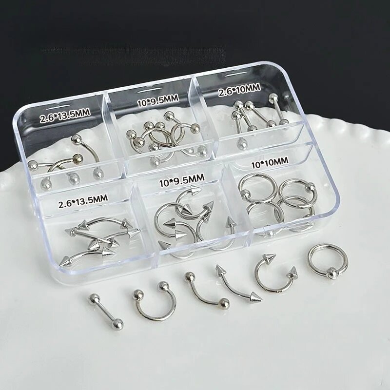 6 сеток, аксессуары для ногтей в стиле панк, пирсинг, шпильки из сплава Y2k, металлические стрелки, заклепки, детали, подвески для дизайна ногтей, принадлежности для украшения