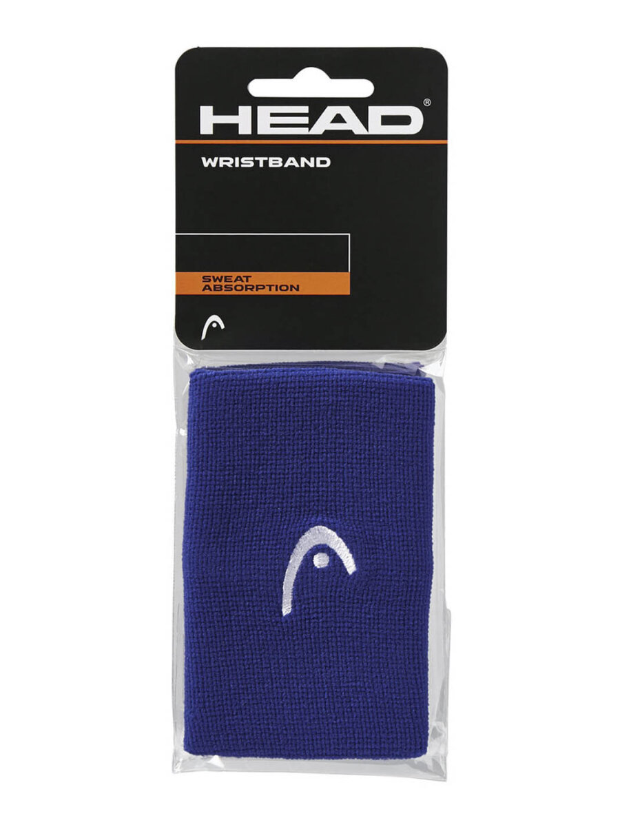 Напульсники для тенниса махровые HEAD Wristband 5 Long, 2шт, синий