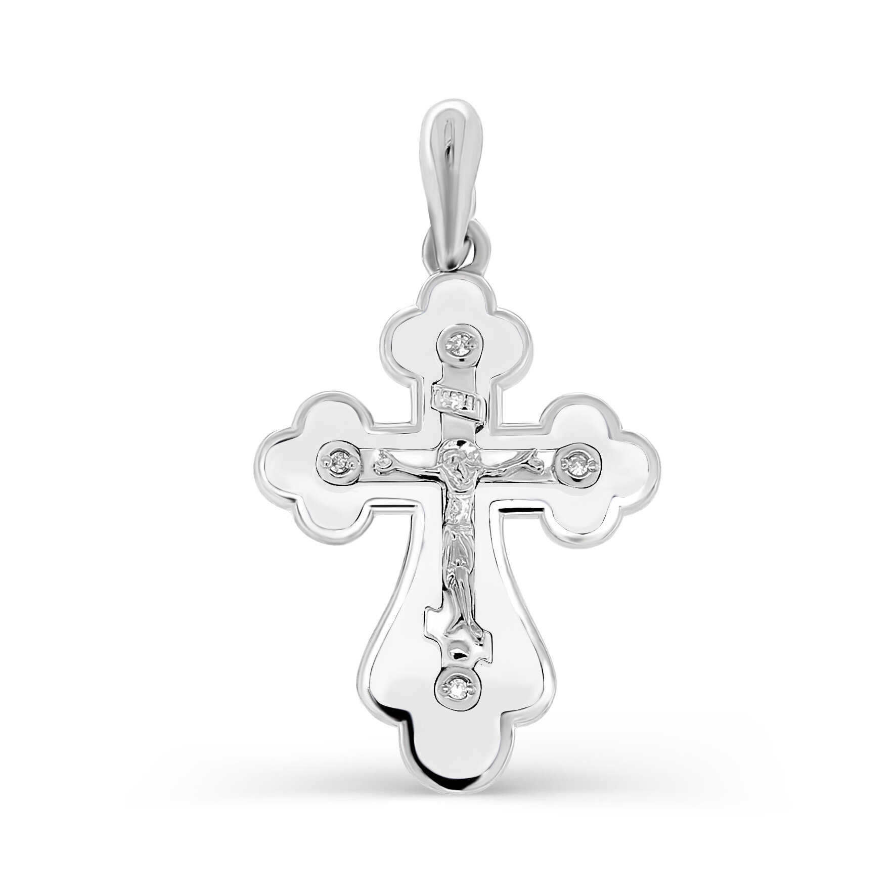 Крестик, серебро, 925 проба, бриллиант