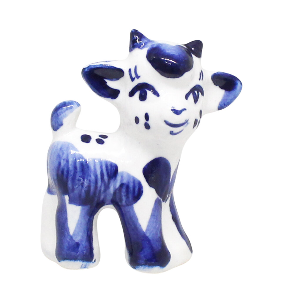 Фарфоровая фигурка ручной работы "Коза Марта", символ Нового года 2027, (Гжель)