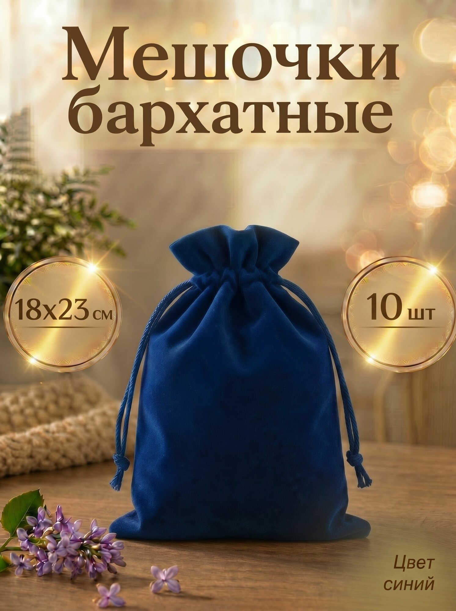 Мешочки бархатные 18х23 см для хранения карт Таро, косметики и подарков
