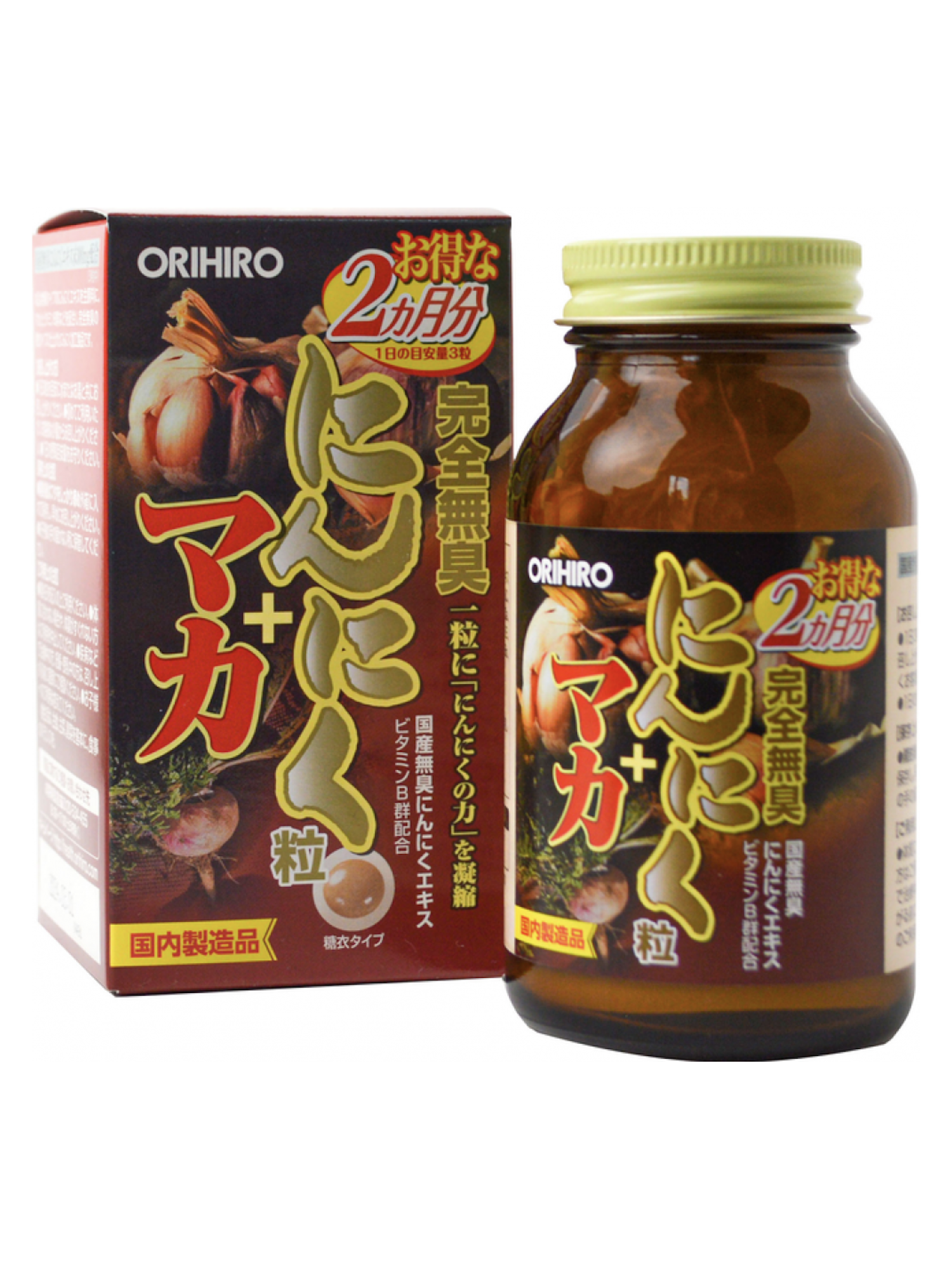 Комплекс Orihiro, мака и черный чеснок, поддержка энергии, для выносливости