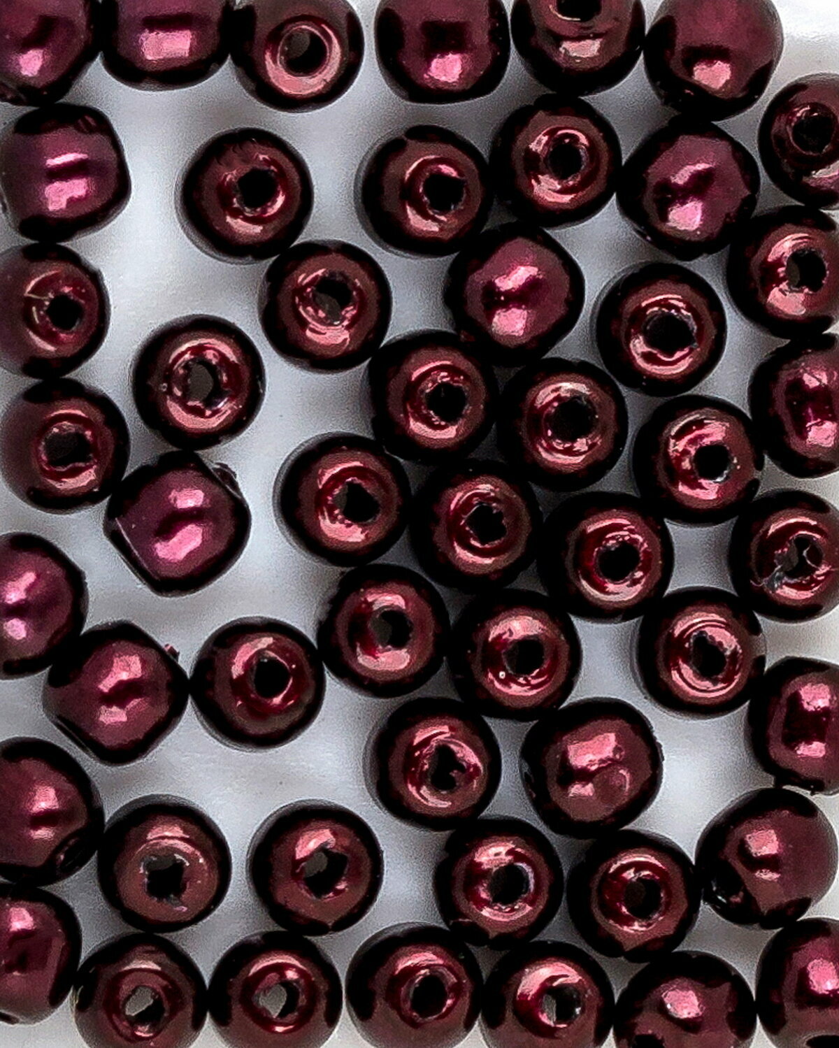 Стеклянные чешские бусины с покрытием под жемчуг, 2 мм, цвет Shiny Burgundy, 50 шт.