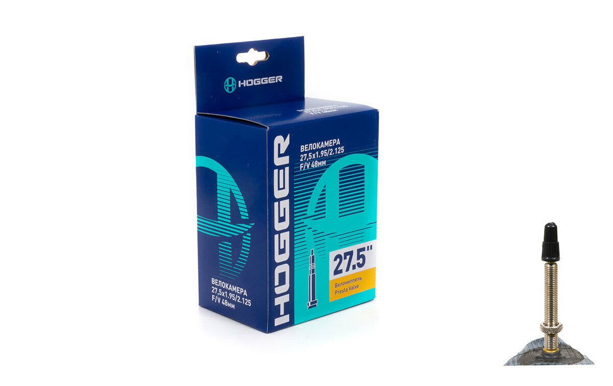 Велокамера HOGGER 27,5"x 1,95/2,125 FV 48 мм Presta с длинным ниппелем