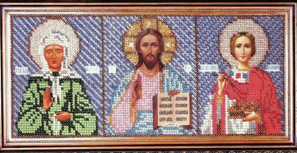 Набор для вышивания Вышиваем бисером #L-6 Триптих, Вышивка бисером, 26 x 11 см