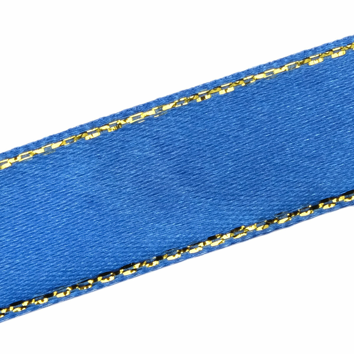 Лента атласная с золотой нитью Айрис RB-011, односторонняя, 15 мм*22,86 м (40 ярко-синий)