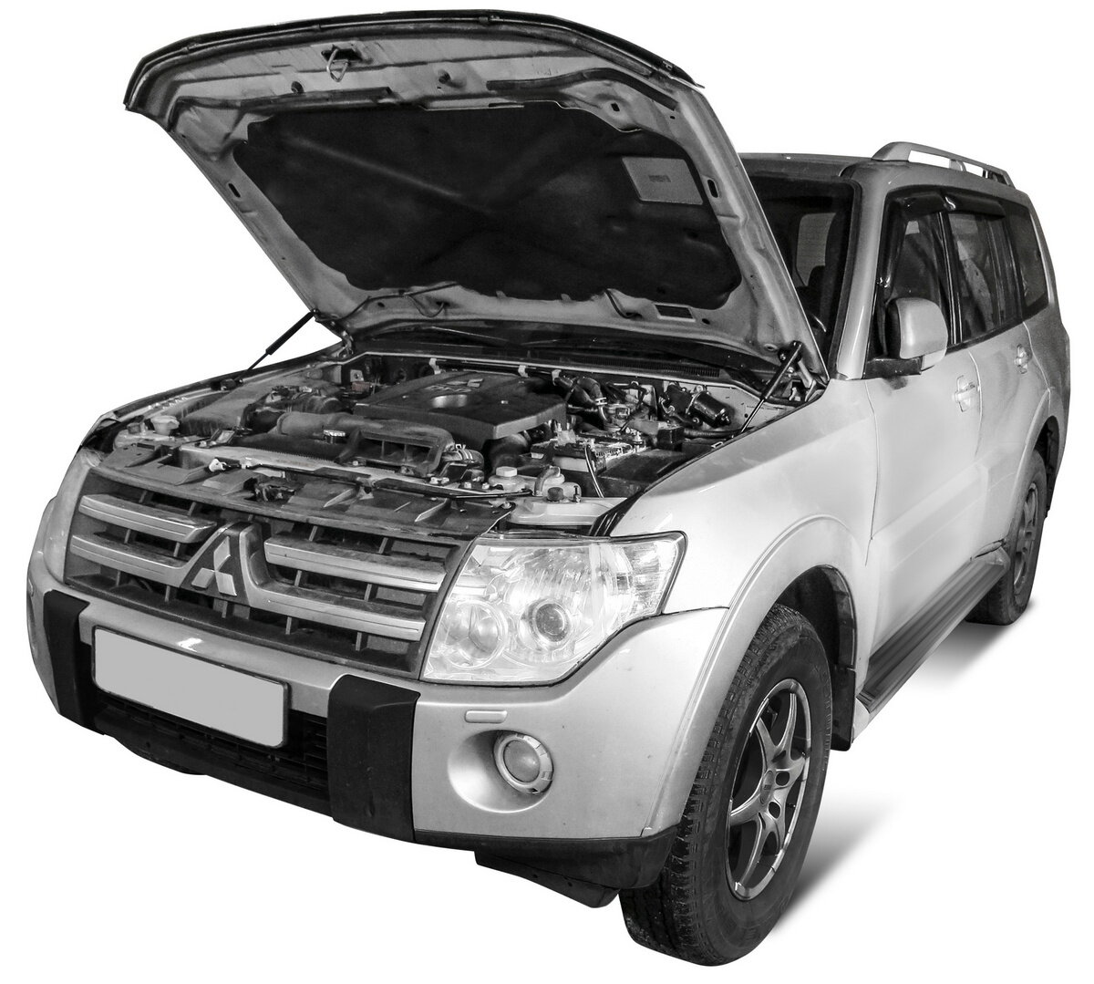 Газовые упоры капота АвтоУпор для Mitsubishi Pajero IV 2006-2020, 2 шт, UMIPAJ012