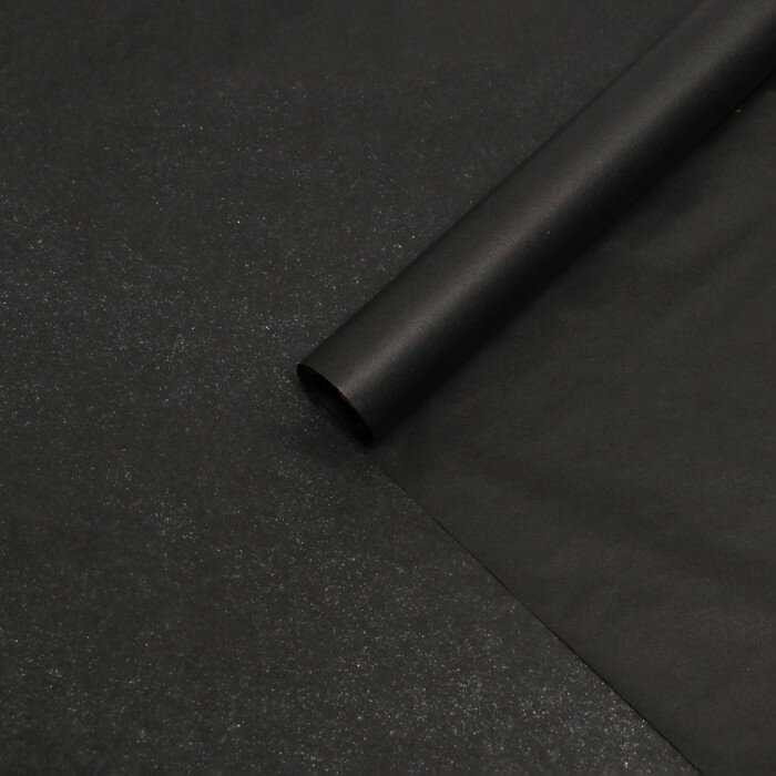 Бумага упаковочная тишью, черный, 50 см × 10 м