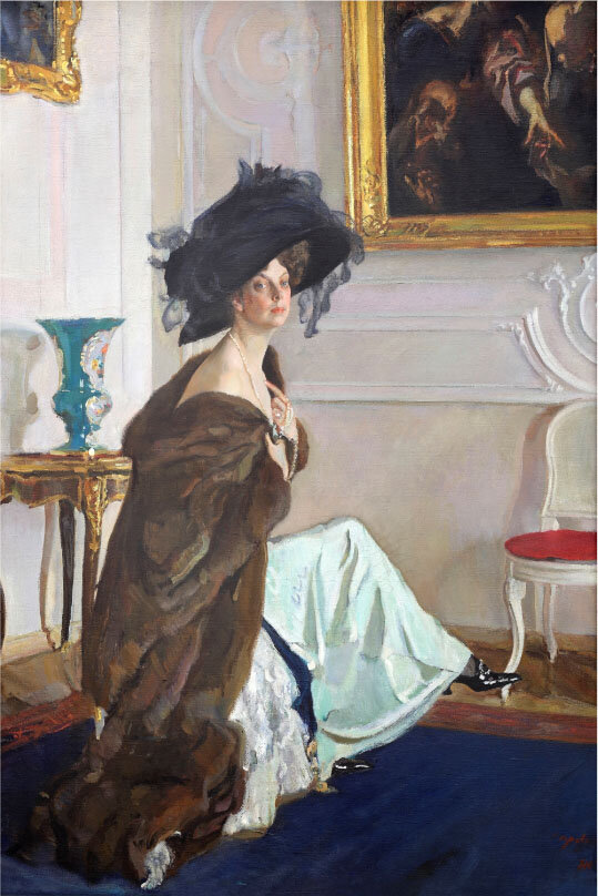 "Портрет княгини Ольги Орловой", Серов В. А, картина для интерьера (репродукция) (50х75 см / на подрамнике)