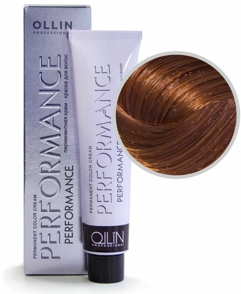 OLLIN PERFORMANCE 7/34 русый золотисто-медный 60мл Перманентная крем-краска для волос