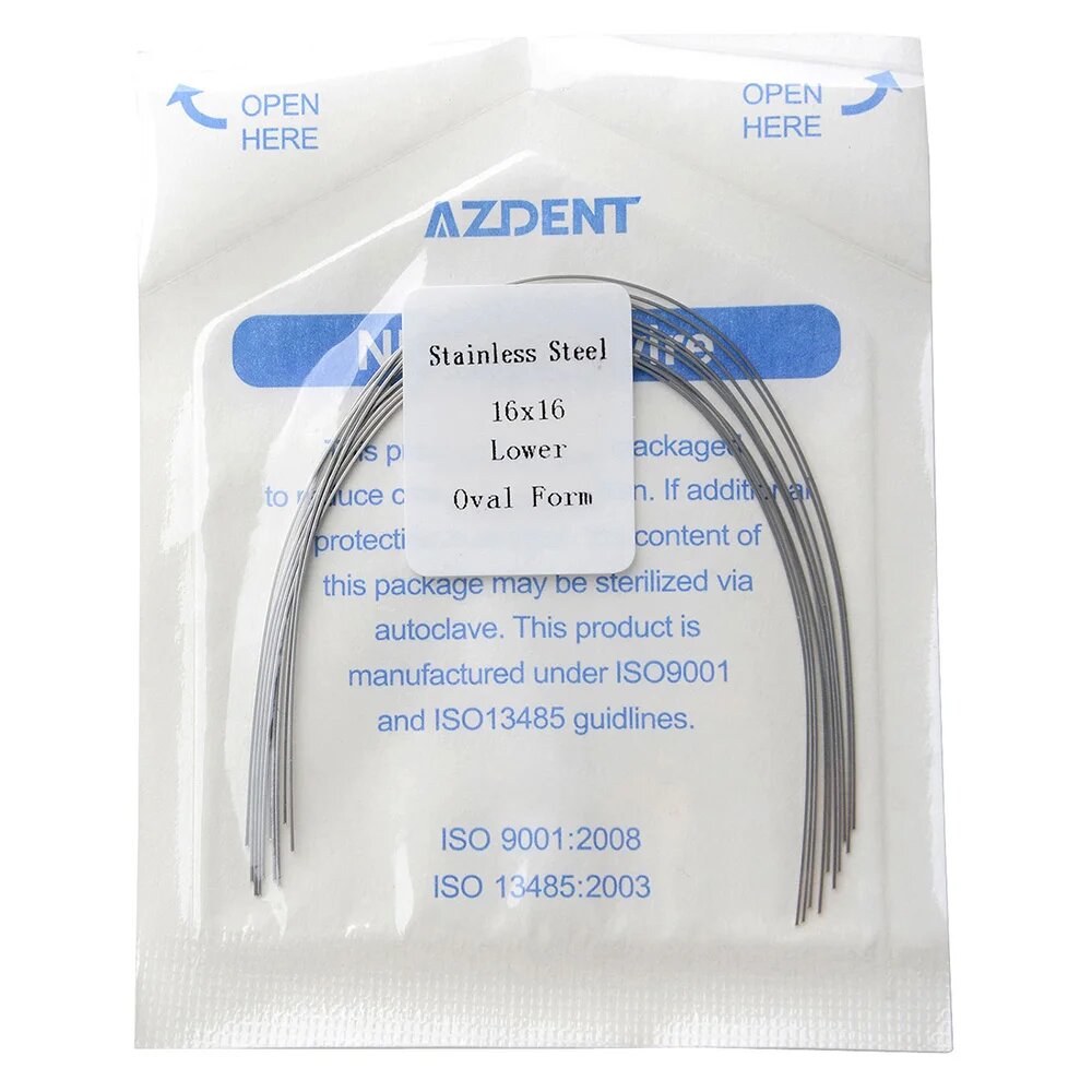 AZDENT Ортодонтические дуги из нержавеющей стали 1 Pack 16x16Lower
