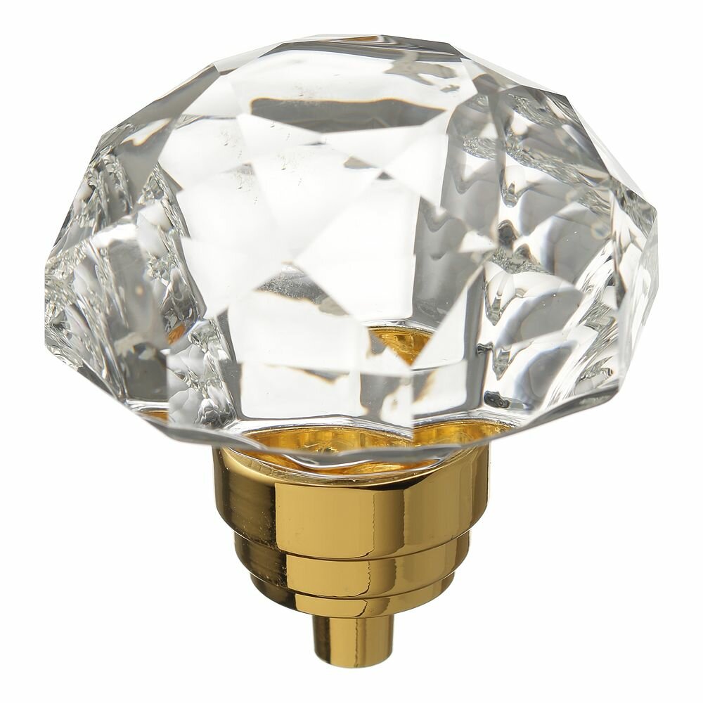 Ручка мебельная кнопка GIUSTI LINEA LUXURY WPO678. R45. KRGP кристалл +глянцевое золото