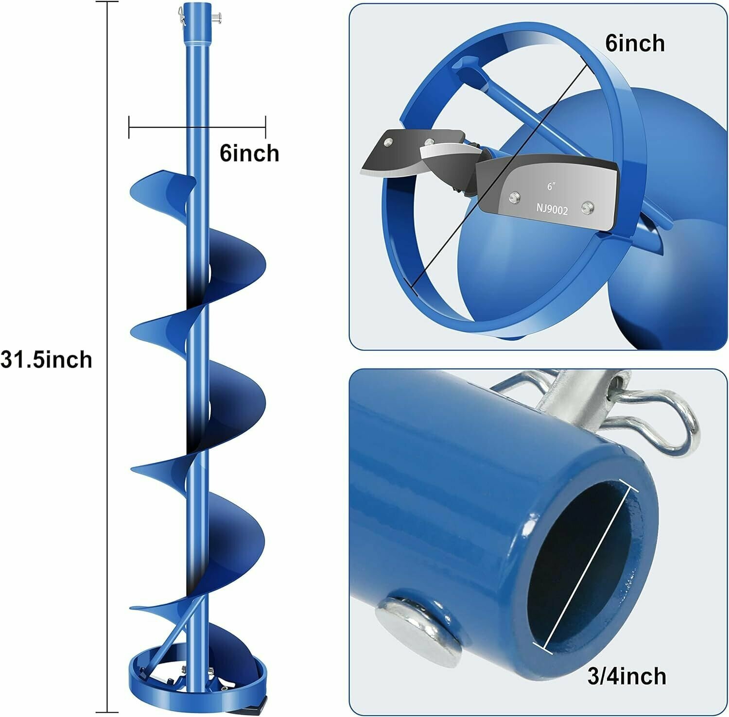 Шнек для бурения льда Barracuda Combo 150x800 мм