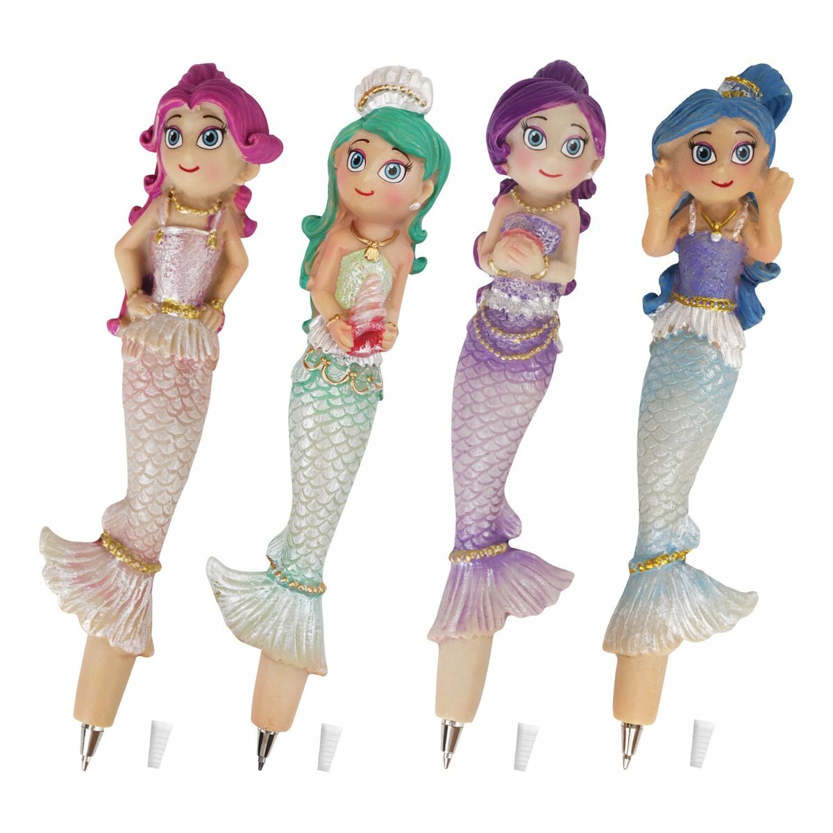 Ручка шариковая фигурная Brauberg "Русалочки-2" (0.5мм, синяя), 4 дизайна (142773), 12шт.