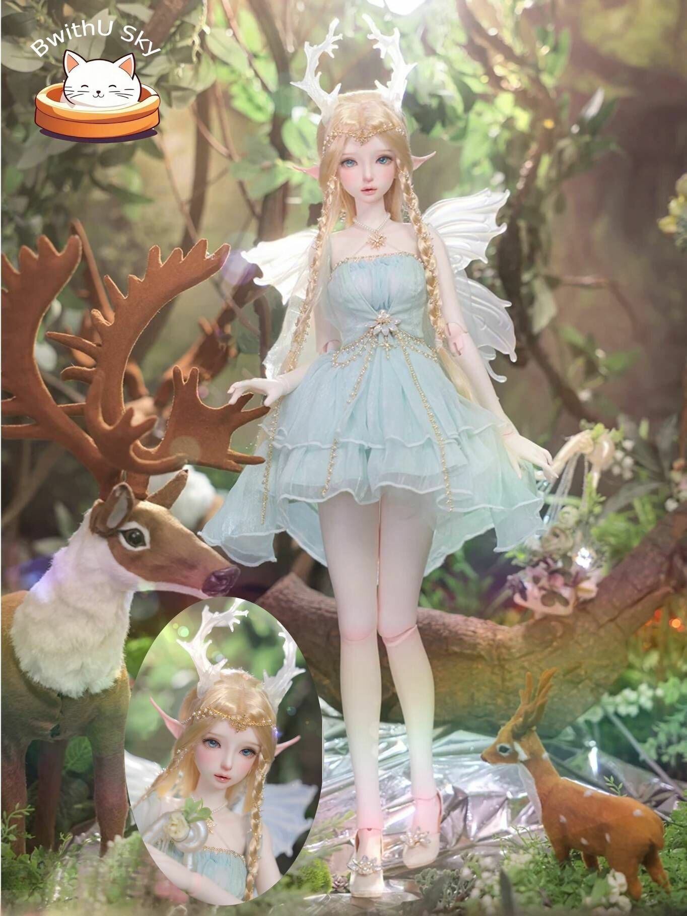 BwithU 3 Cecilia BJD Camille Лесная принцесса с прозрачными крыльями Эльфийки куклы