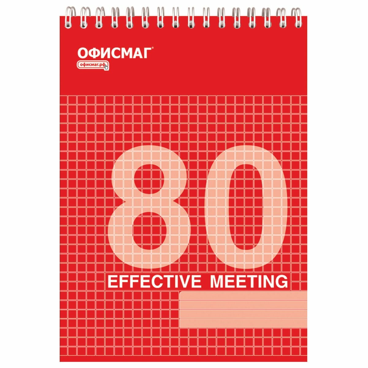 Блокнот 80л, А5 Офисмаг, клетка, спираль, картон мелованный (123021), 56шт.
