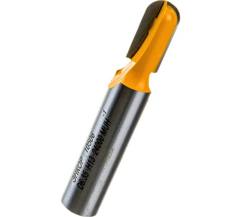 Фреза пазовая галтельная (6.4х13 мм; R 3.2 мм; хвостовик 8 мм) по дереву Энкор (10506)