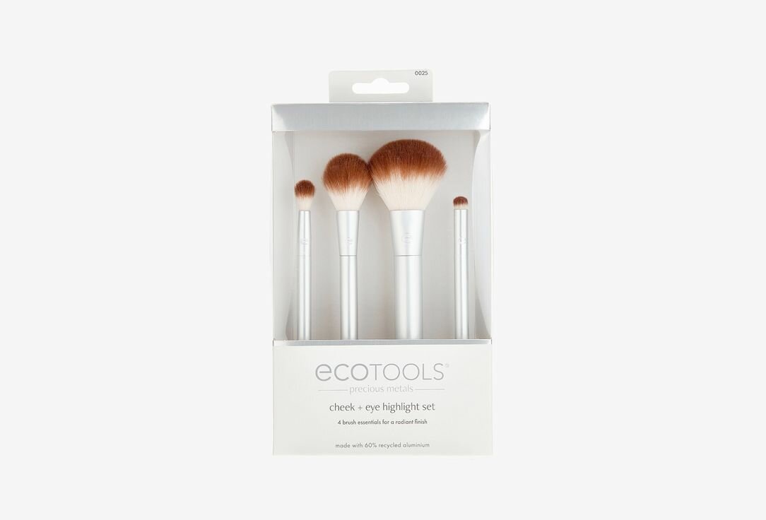 Набор кистей для макияжа ECOTOOLS Precious Metals Cheek + Eye Highlight Set