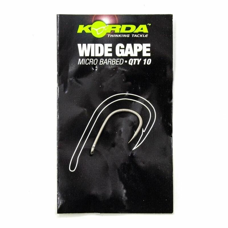 KORDA Крючок Wide Gape 6 с бородкой 10шт.
