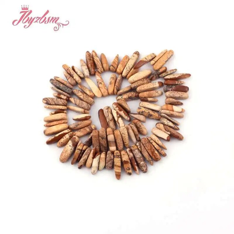 Каменные бусины кианит кордиерит опал jbyzbsm 8-12x13-16 мм Коричневый, Picture Jasper