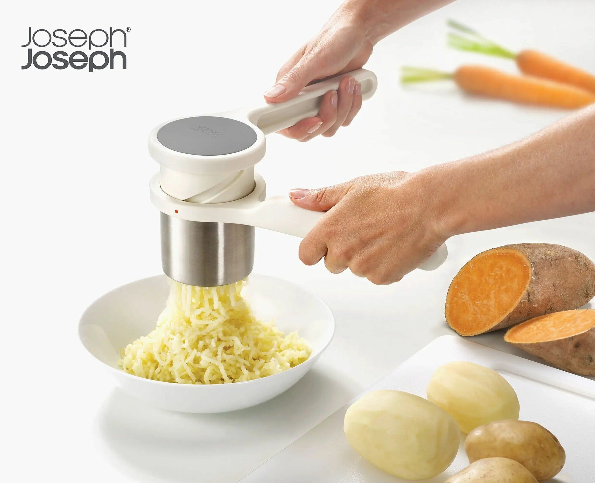 Картофелемялка Joseph Joseph Helix 20100, нейлон, нержавеющая сталь, белый цвет